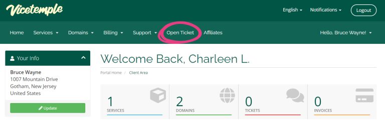 How To Open A Support Ticket | Vicetemple