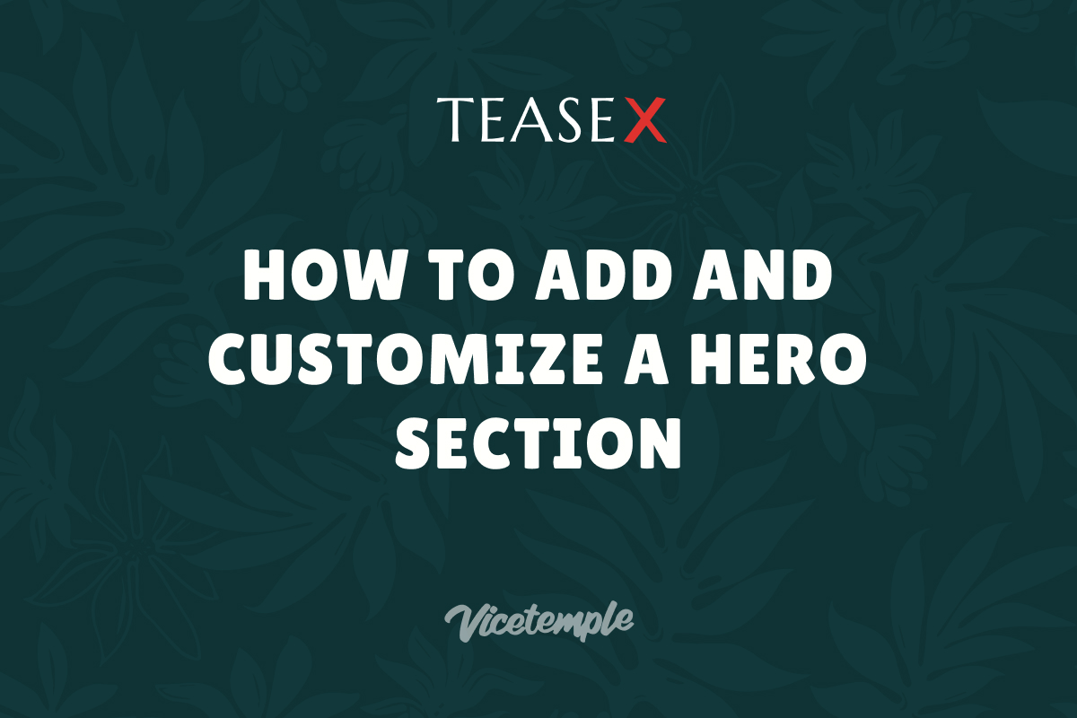 How To Add And Customize A Hero Section | Vicetemple